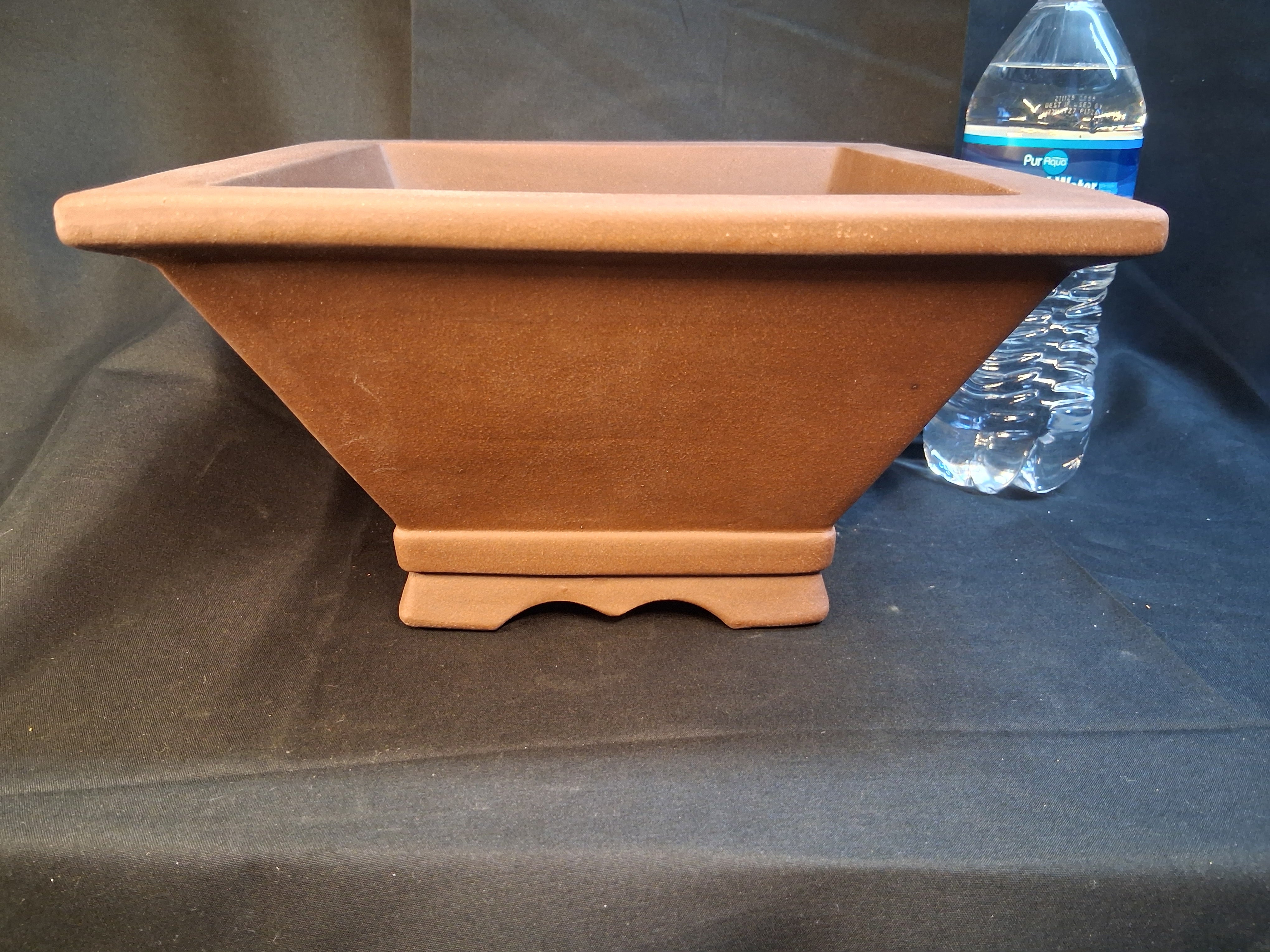 Unglazed bonsai pot- tapered square cascade – Lucky Bonsai